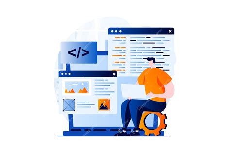 Premium Vector Web Development Concept With People Scene In Flat