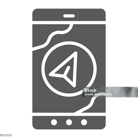 탐색 문자 모양 아이콘 Gps와 위치 전화 화면 기호 화살표 벡터 그래픽 백색 배경에 단단한 패턴 0명에 대한 스톡 벡터 아트