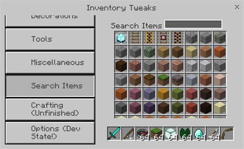 Minecraft Creative Mode Inventory