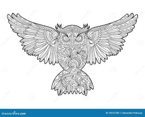 Livro Para Colorir Da Coruja Para O Vetor Dos Adultos Ilustra O Do Vetor Ilustra O De Tnico