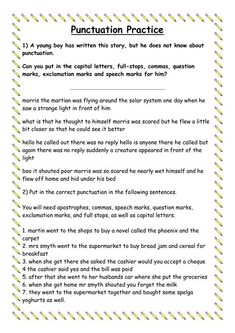 Punctuation Worksheets