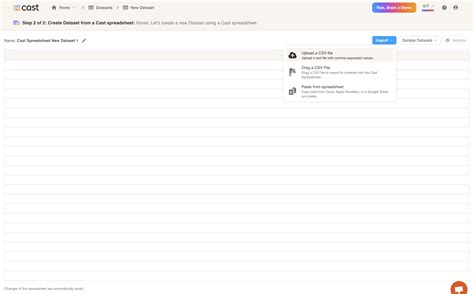 import csv cast user docs
