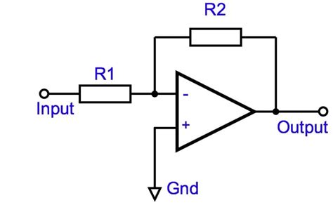 Circuit Diagram Of Inverting Amplifier Using Op Amp