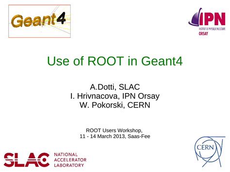 Pdf Use Of Root In Geant4 Indico Home Dokumentips