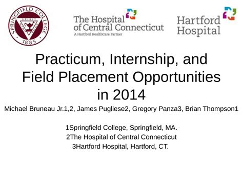 Pdf Practicum Internship And Field Placement Opportunities In 2014
