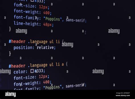 Program Code On A Monitor Stock Photo Alamy