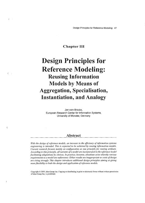 Pdf Design Principles For Reference Modeling Reusing Information