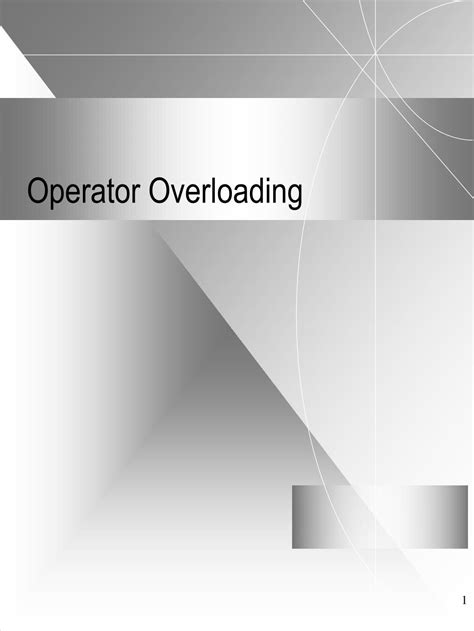 Ppt Operator Overloading Powerpoint Presentation Free Download Id