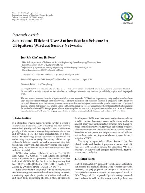 Pdf Secure And Efficient User Authentication Scheme In Ubiquitous