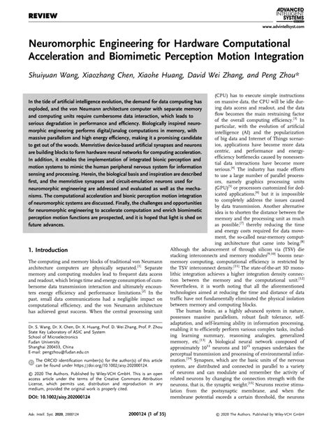 Pdf Neuromorphic Engineering For Hardware Computational Acceleration