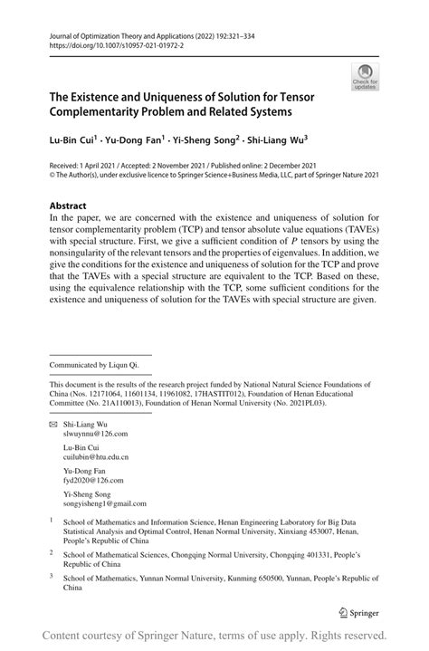 the existence and uniqueness of solution for tensor complementarity