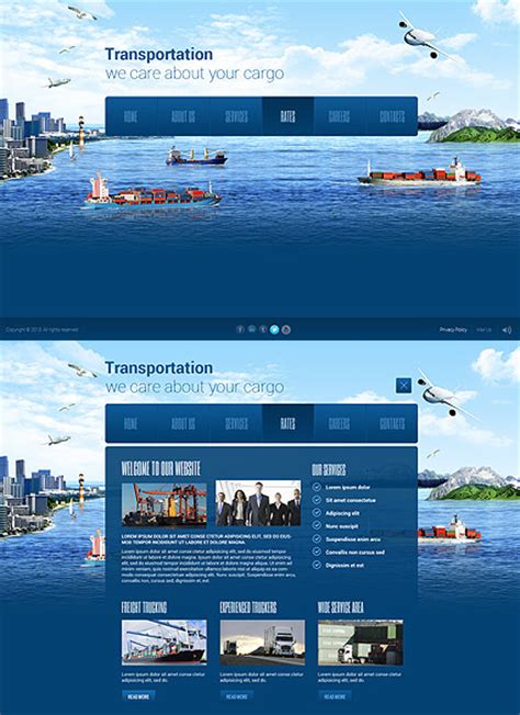transportation paralax html5 template id 300111756 from bootstrap