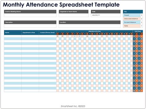Printable Attendance Sheets