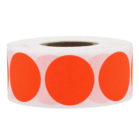 Fluorescent Red Color Coding Dot Labels Mm Inch Round Count On OnBuy