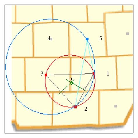 illustration of delaunay triangulation and voronoi polygons—an example