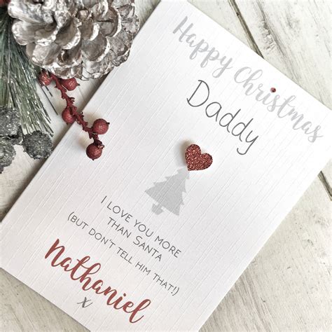 Daddy S Christmas Card Daddy S Personalised Christmas Etsy