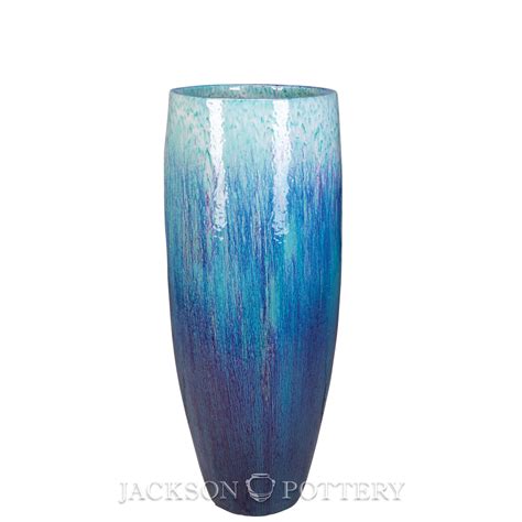 Jackson Pottery 15 In Tall Slim Vase Wisteria