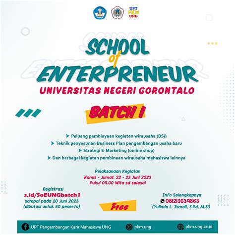 Penerimaan Peserta Program School Of Enterpreneur Ung Batch 1