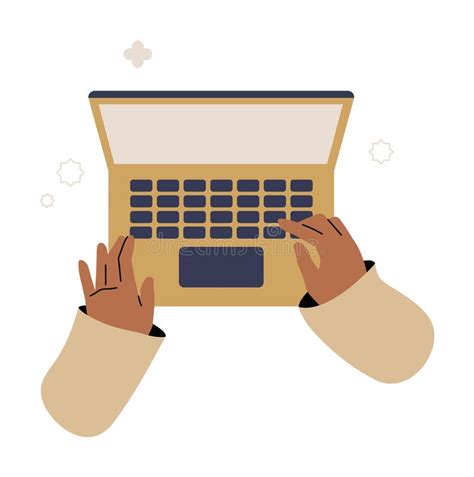 Hands Typing On Laptop Keyboard In Flat Vector Illustration Symbolizing Digital Work