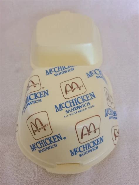 Vintage Mcdonalds Styrofoam Clamshell Packaging Mcchicken Sandwich £23