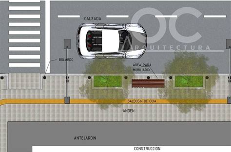 Elementos Urbanos Sección De Vía Colectora Analisis De Sitio