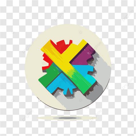 그래픽 디자인 벡터 기어와 기어 기호가 있는 원형 색상형 로고 흰색 배경에 수정의 단순한 다채로운 아이콘 그림자 없음 Png 일러스트 및 벡터 에 대한 무료 다운로드