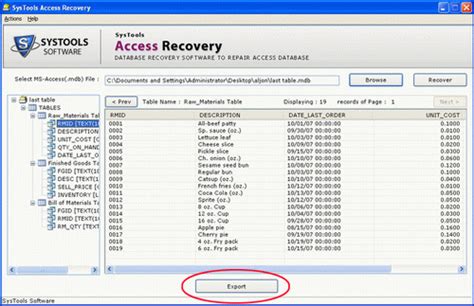 open mdb database main window access data recovery are your mdb
