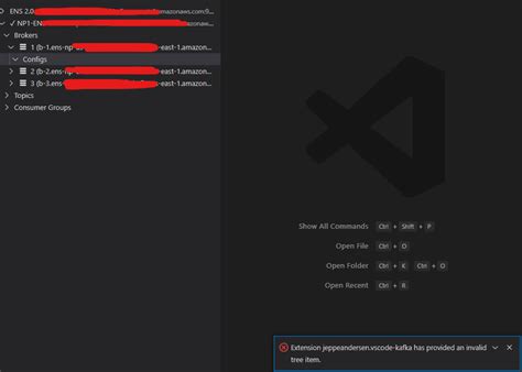 error while displaying broker configs has provided an invalid tree