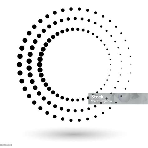 하프 톤 원 프레임 모든 프로젝트에 대 한 추상 도트 로고 엠블럼 디자인 요소 둥근 테두리 아이콘입니다 점선 벡터 배경이 추상적입니다 예술에 대한 스톡 벡터 아트 및 기타
