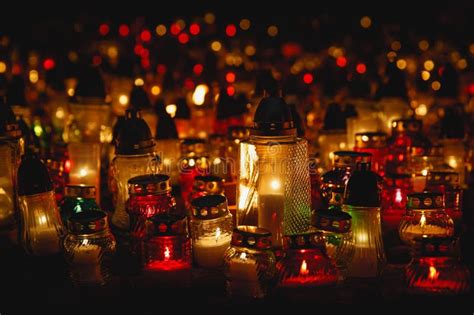 A Stunning Array Of Candles In Different Shapes And Sizes Creating A