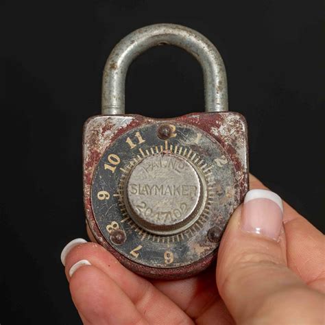 Vintage Slaymaker Combination Padlock Steel Case Patent No 2047102