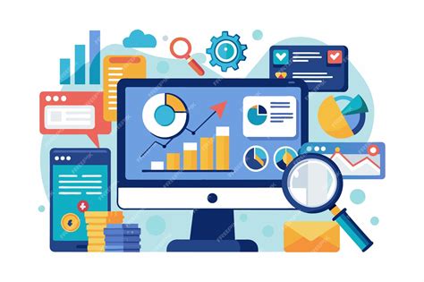 Premium Vector An Illustration Depicting A Desktop Computer Screen