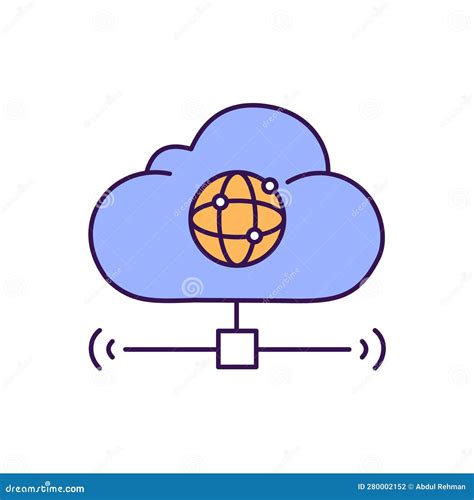 Cloud Computing Outline With Colors Fill Vector Icon That Can Easily Edit Or Modify Stock