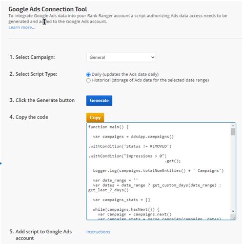 Google Ads Integration Rank Ranger