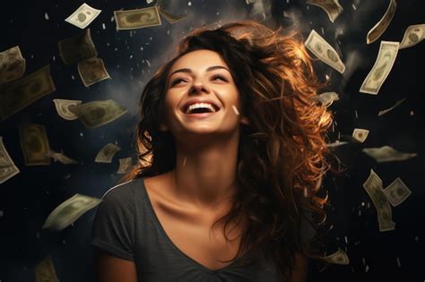 Premium Ai Image Wealthy Shower Joyous Cascade Of Money Onto A
