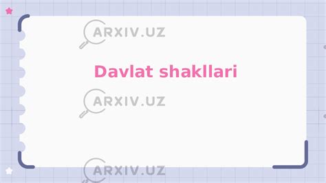 Davlat Shakllari Юриспруденция Презентации