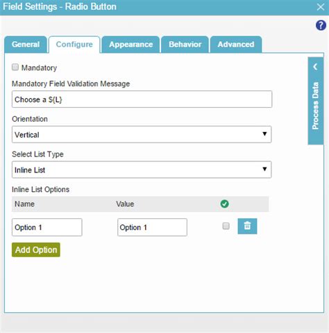 Example Configure The Approve Or Reject Radio Button Form Control For The Manager Approval Eform