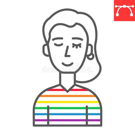 Transgender Person Line Icon Stock Vector Illustration Of Male