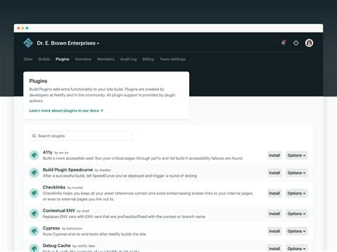 Netlify Build Plugins App Ui By Kristy Marcinova For Netlify On Dribbble