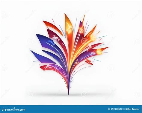 3d Colorful Firework Icon On White White Background Isolated New Year Stock Illustration