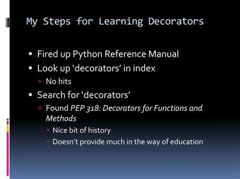 PPT Python Decorators Useful Patterns And Idioms PowerPoint Presentation ID