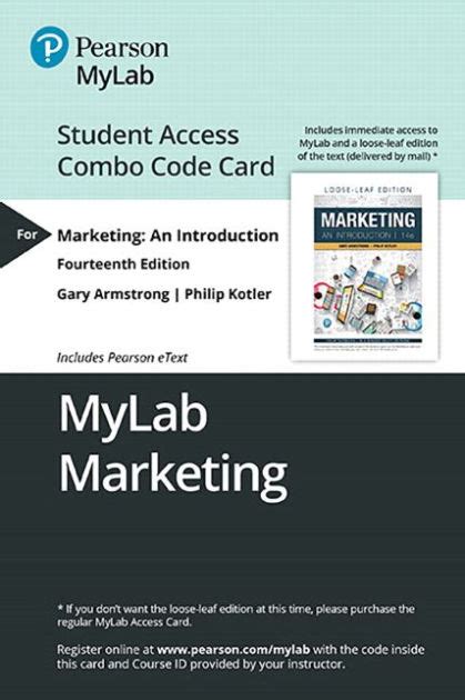 Mylab Marketing With Pearson Etext Print Combo Access Code For Marketing An Introduction By