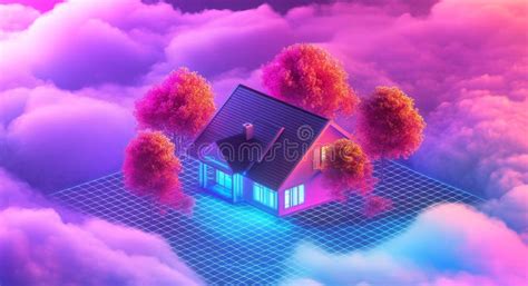 An Advanced Isometric Smart Home With Seamless Cloud Computing Capabilities Stock Image Image