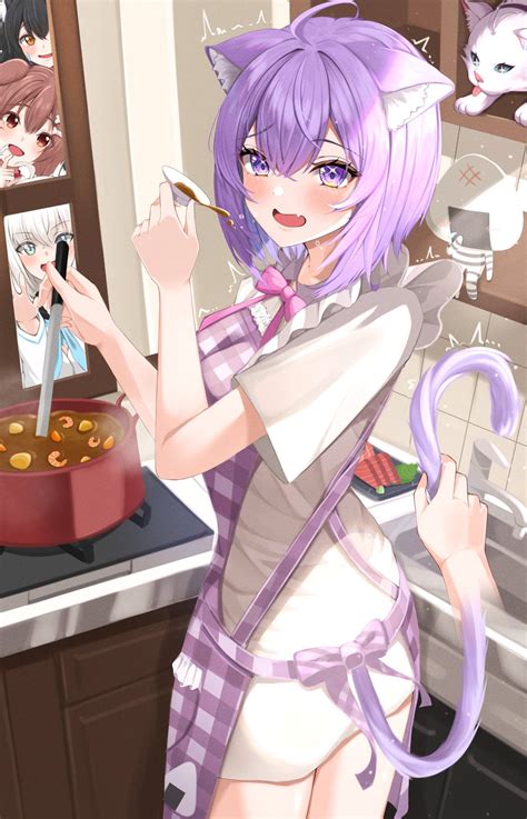 Shirakami Fubuki Nekomata Okayu Ookami Mio Inugami Korone And Onigirya Hololive Drawn By