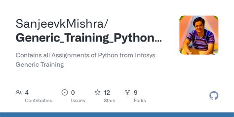Github Sanjeevkmishragenerictrainingpythoninfy Contains All