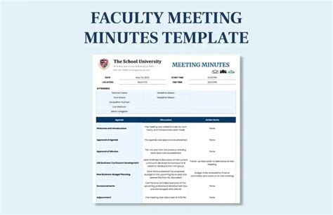 Faculty Meeting Minutes Template Mzansi Business
