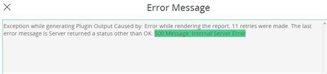 Exception While Generating Plugin Output Caused By Error While