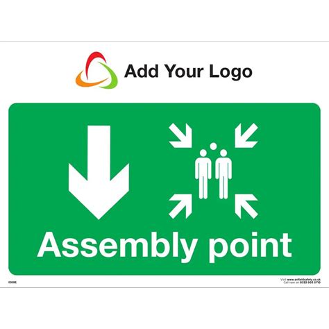 Assembly Point Down Arrow Safety Signs Add Your Logo Signs Signage Enfield Safety