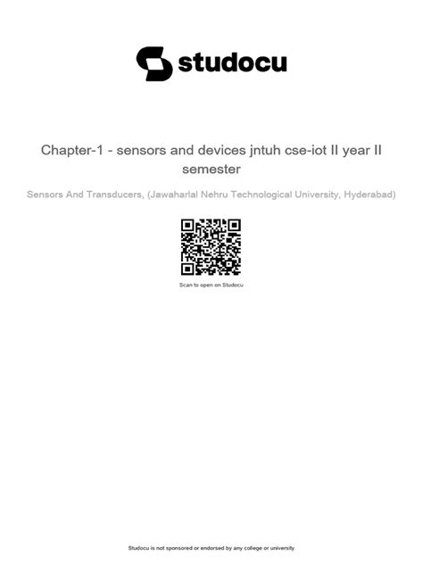 Chapter1sensors And Devices Jntuh Cse Iot Ii Year Ii Semester Pdf