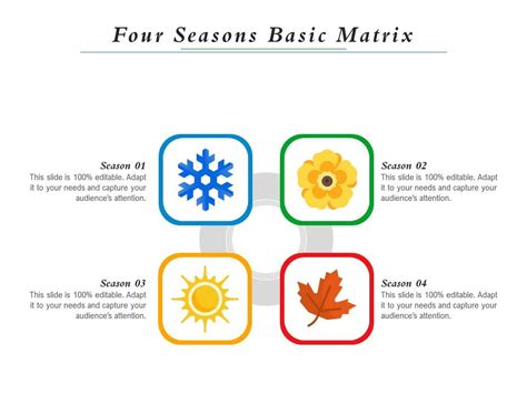 Four Seasons Basic Matrix Infographic Template Presentation Graphics